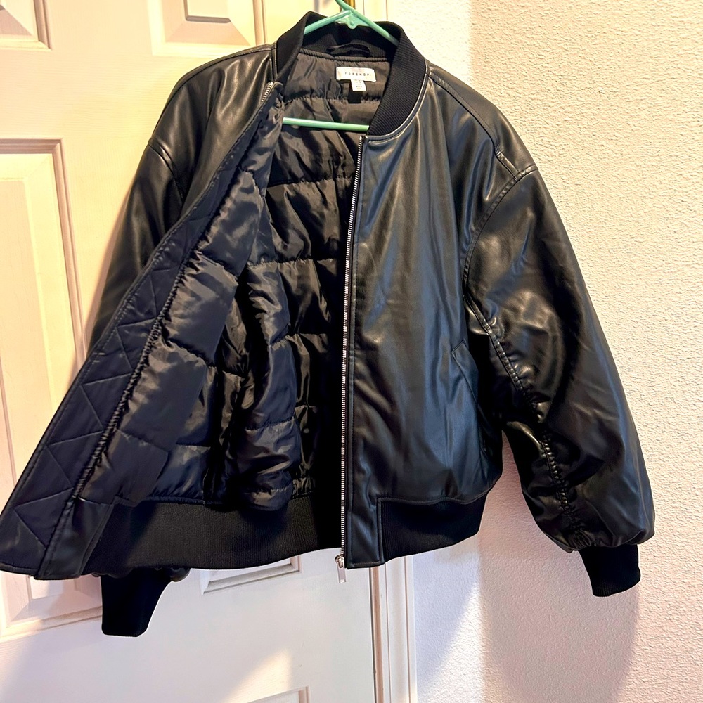 Women’s Medium Leather Bomber Jacket From Nordstrom - Gem
